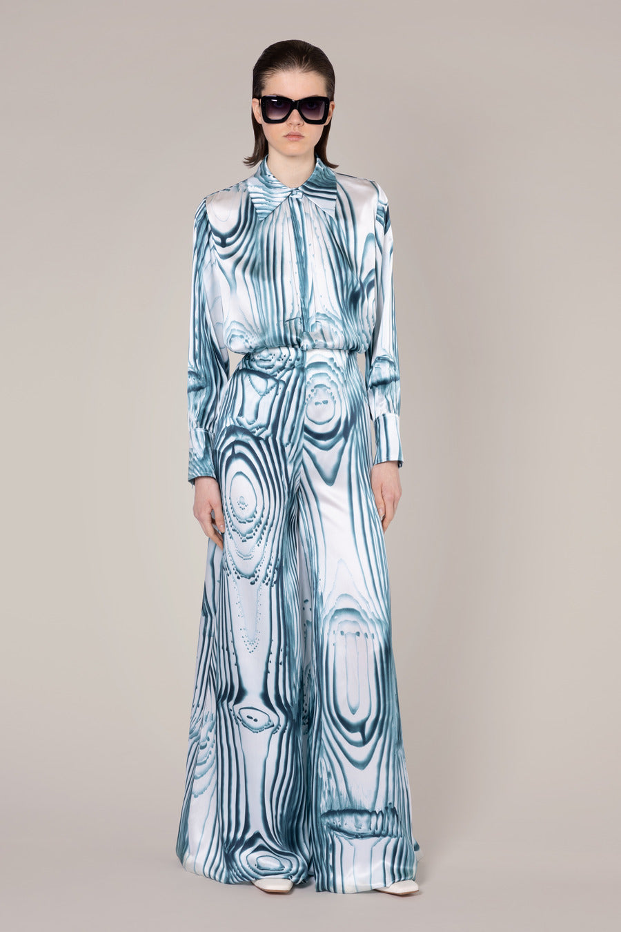 Women's Designer Silk Trousers in Blue | Arneau | Roksanda | ROKSANDA