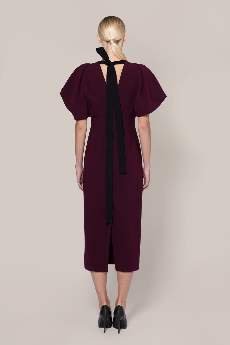 Designer Midi Dress Burgundy| Calita | Roksanda – ROKSANDA